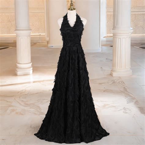 Nala Plus Size Halter Feather Evening Dress Hello Curve