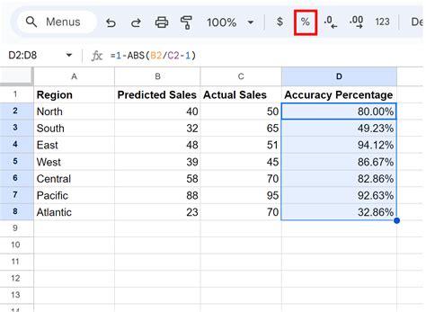 How To Calculate Accuracy Percentage In Google Sheets