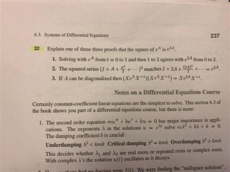 Solved Systems Of Differential Equations Explain Chegg Com