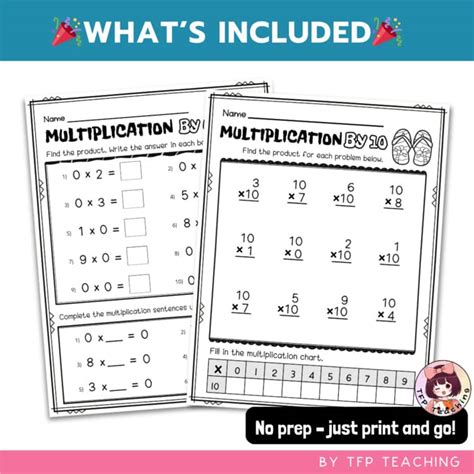 Multiplying By 0 1 2 5 10 Multiplication Facts Worksheets Summer Theme