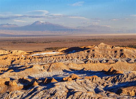 Valle De La Luna Valley Of The Moon At Sunset Near San Pedro De Atacama Elevated View