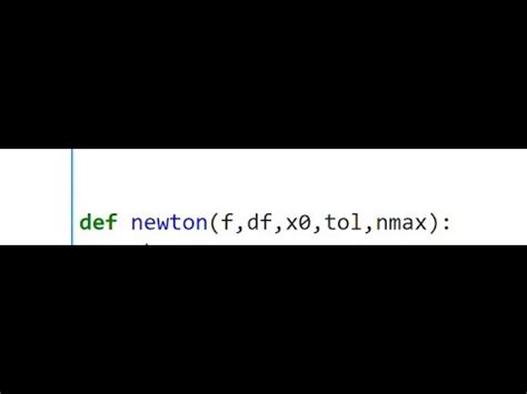 Algorithme De Newton En PYTHON ANALYSE NUMERIQUE YouTube