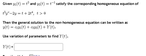 solved given y1 t t2 and y2 t t−1 satisfy the
