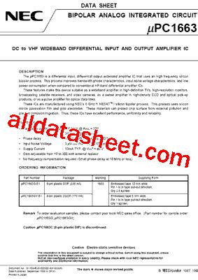 Upc1663 Datasheetpdf Nec