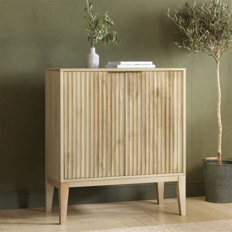 Small Solid Mango Wood Sideboard With Fluted Detail Linea Furniture123