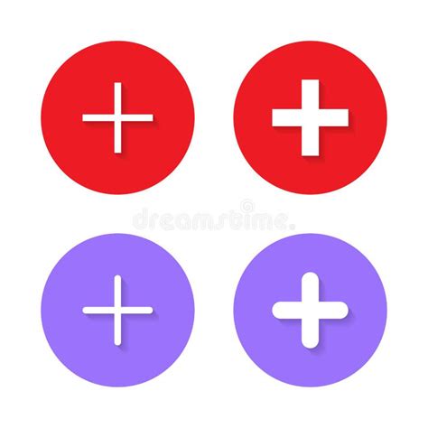 Add Icon Vector In Circle Social Media Plus Button Sign Symbol Stock