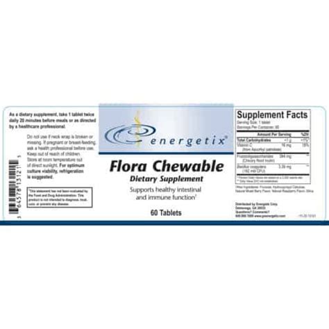 Flora Chewable Tablets — Nutrition And Whole Health Solutions