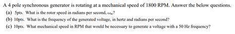 solved a 4 pole synchronous generator is rotating at a