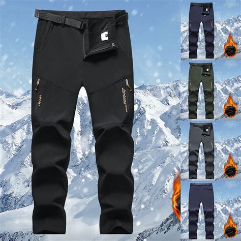Biztdjrk Mens Big And Tall Snow Ski Pants Slim Fit Fleece Lined Outdoor