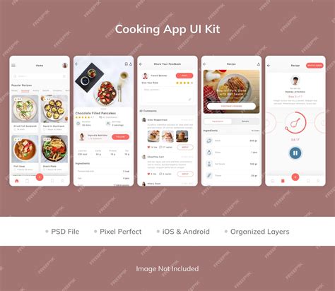 Premium Psd Cooking App Ui Kit