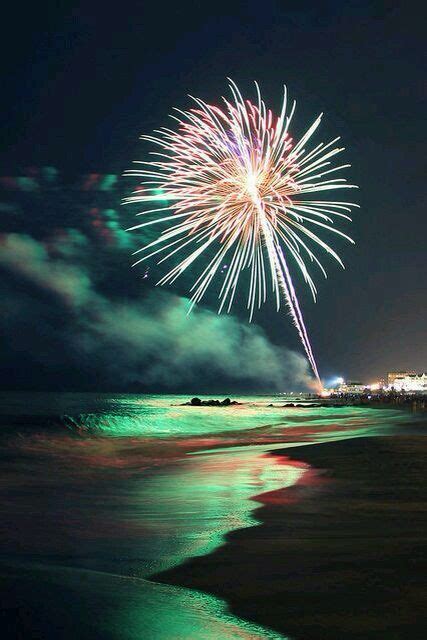 4th Of July Over The Beach Fireworks Photography Beautiful World