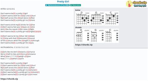 Chord Pretty Girl Tab Song Lyric Sheet Guitar Ukulele Chordsvip