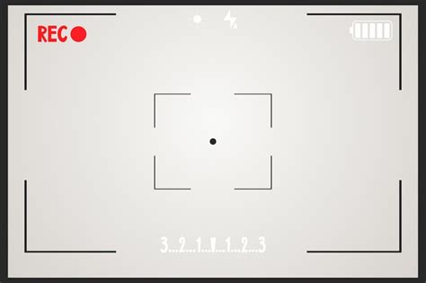 비디오 카메라 뷰파인더 오버레이 템플릿 인터페이스 사진 초점 화면 프리미엄 벡터