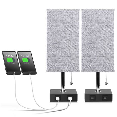 Buy USB Bedside Table Lamp Aooshine Bedside Lamps With Useful USB Charging Ports Solid Wood