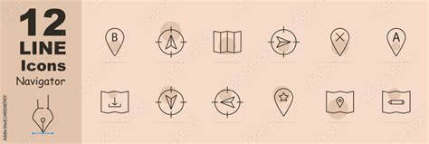navigator set icon b location pointer mark pointer tip map
