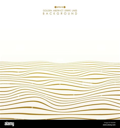 Abstract Golden Stripe Line Wavy Ocean Pattern Background Vector Eps10 Stock Vector Image And Art