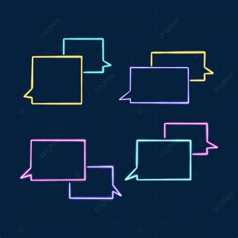 Neon Color Clipart PNG Images Message Colorful Dialog Neon Glow Effect Information Color