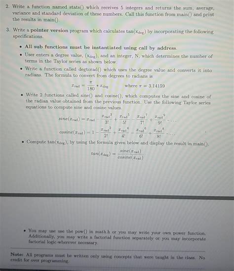 Solved 2 Write A Function Named Stats Which Receives 5