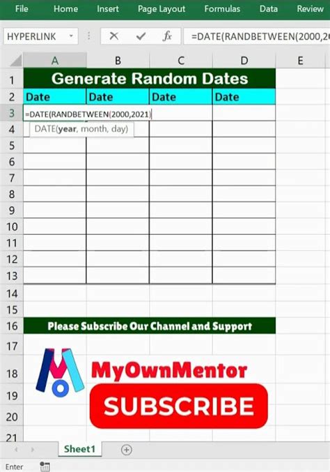 How To Generate Random Dates In Excel Hindi Randomly Generate Dates In Excel Short Shorts