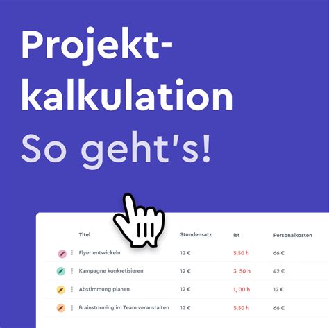 Projektkalkulation Bestandteile Vorgehen And Vorlagen