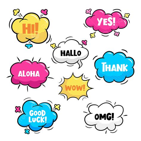 Colorful Speech Bubble Clipart Vector Colorful Speech Bubbles Set