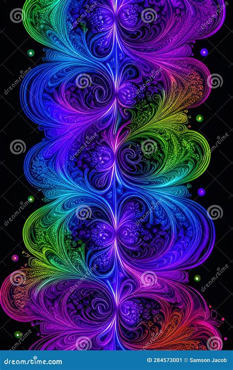Psychedelic Color Art Nouveau Frame Set Cartoon Vector Cartoondealer