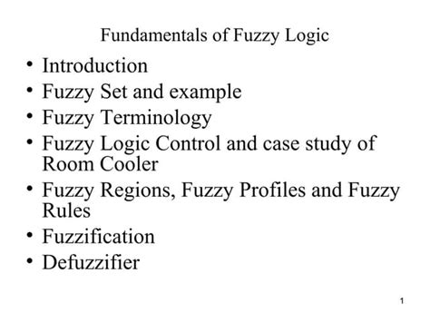 Presentation On Fuzzy Logic And Fuzzy Systems Pptx Programming