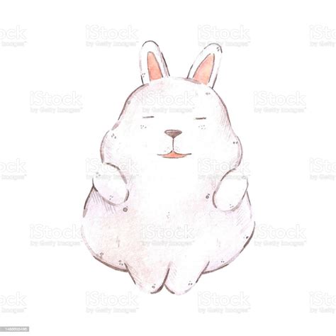 아이들의 직물을 위한 손으로 그린 수채화 회색 토끼 흰색으로 격리되어 있습니다 앨범 포스터 레이블 배너 엽서 0명에 대한 스톡 벡터 아트 및 기타 이미지 Istock