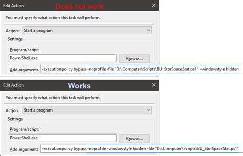 How Do I Avoid Pshell Window When I Run A Ps1 Script Wtask Scheduler