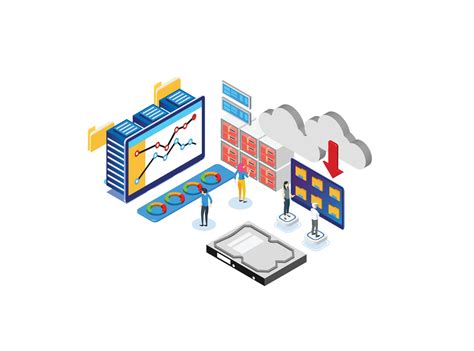 Modern Isometric Cloud Digital Download Illustration Web Banners Suitable For Diagrams