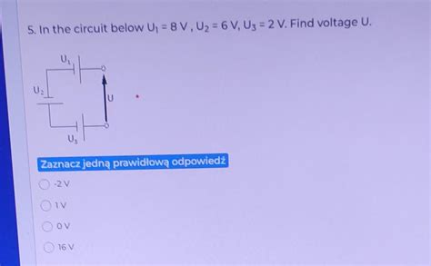 solved 5 in the circuit below u1 8 v u2 6 v u3 2 v find