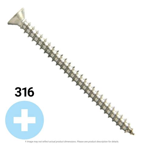 10 X 3 Stainless Steel Phillips Flat Head Sheet Metal Screw 316 K L