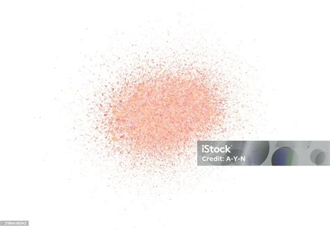 소금 또는 설탕 크리스탈 분말 날아다니는 먼지 입자 분홍색 먼지 입자 질감이 흰색 배경에 고립되어 있습니다 모래 또는 히말라야 소금의 으깬 알갱이 엎질러진 분말의 벡터