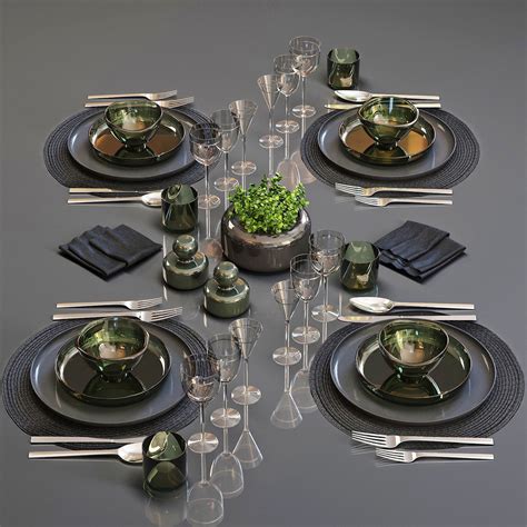 Table Setting 25 3d Model Cgtrader