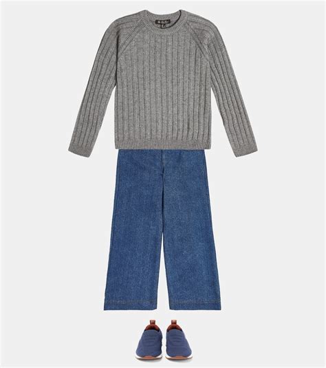 360 LP knit slip-on sneakers in blue - Loro Piana Kids | Mytheresa