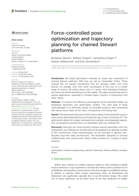 pdf force controlled pose optimization and trajectory planning for