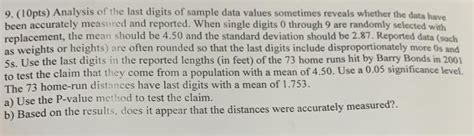 solved 9 10pts analysis of the last digits of sample data