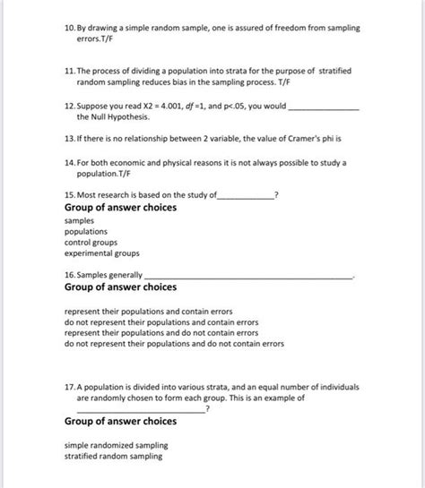 Solved 10 By Drawing A Simple Random Sample One Is Assured