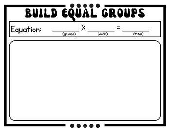 Multiplication Student Work Mats Equal Groups Arrays Repeated Addition
