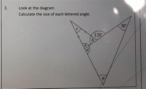 solved 3 look at the diagram calculate the size of each lettered