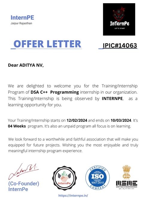 Aditya Nv On Linkedin Dsa Problemsolvingskills C Internship Internpe