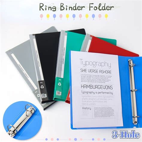 A4 Long Size Ring Binder Folder Paper Organizer Document Storage 3holes Office Supplies Shopee
