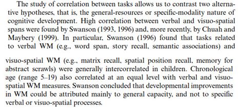 Link Between Visual Spatial Verbal Working Memory And Intelligence