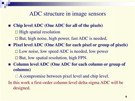 Ppt Optimization Of Delta Sigma Adc For Column Level Data Conversion In Cmos Image Sensors