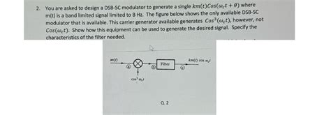 Solved You Are Asked To Design A Dsb Sc Modulator To