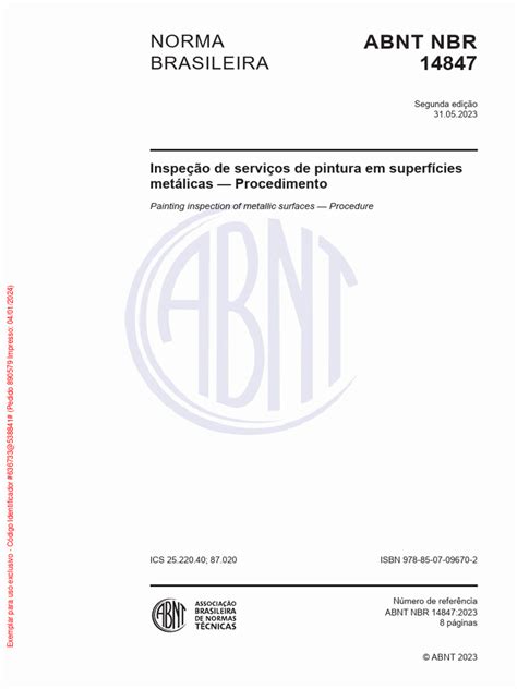 Nbr 14847 2023 Pdf Umidade Tinta