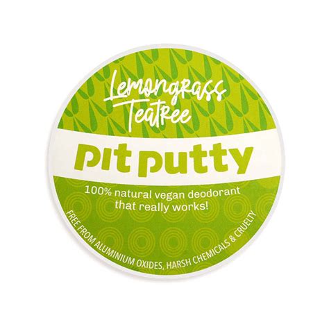 Pit Putty Natural Deodorant Tin Lemongrass And Tea Tree 65g Peace
