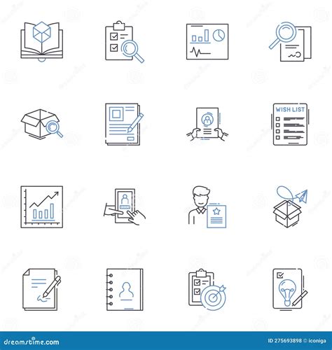 Administrative Records Line Icons Collection Filing Archiving Indexing Retrieval
