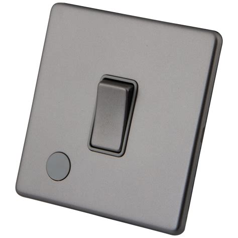 13A 1 Gang DP Switched Socket Grey Insert Gunmetal Screwless M2 Electrical