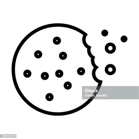 패스트 푸드 컬렉션의 비스킷 아이콘 얇은 선형 비스킷 음식 흰색 배경에 고립 된 달콤한 윤곽 아이콘 라인 벡터 비스킷 사인 웹 및 모바일 기호 0명에 대한 스톡 벡터 아트